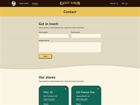 Portfolio The Candy Baron Razorfrog Web Design