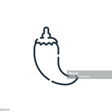 흰색 배경에 격리 된 칠리 벡터 아이콘 개요 웹 사이트 디자인 및 모바일 응용 프로그램 개발을위한 얇은 라인 칠리 아이콘 얇은 선 칠리 윤곽선 아이콘 벡터 일러스트레이션 0