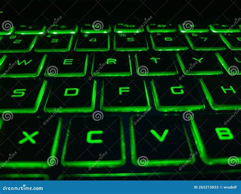 Illuminated Keyboard Or Flashing Keyboard Cool Keyboard With Its Green Light Use In The Dark