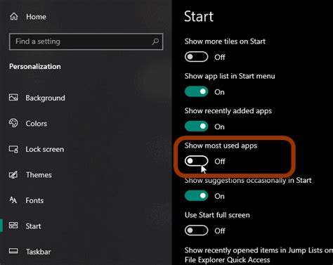 Hide The Most Used Apps List In The Windows 10 Start Menu