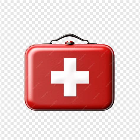 Vue Supérieure Dune Trousse De Premiers Soins Rouge Isolée Sur Un Fond