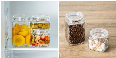 New From Nitori Stackable Glass Canisters With Visible Contents To