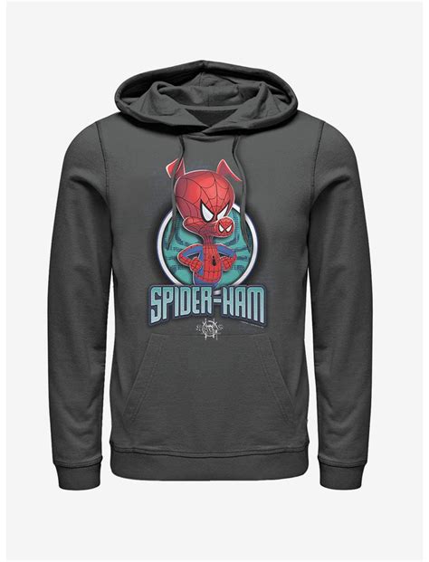 Marvel Spider Man Spider Ham Hoodie Grey Hot Topic