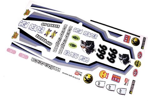 Themed Vinyl Stickers To Fit Rc Tamiya Grasshopper