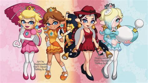 Illustrator — Mario Girls If They Were In Splatoon Universe