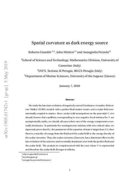 Pdf Negative Curvature As Dark Energy Source