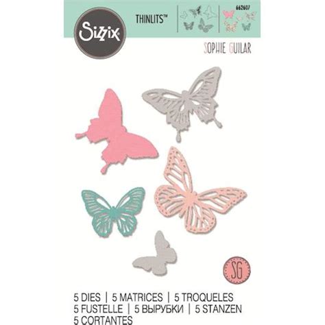 Sizzix Thinlits Die Set 5pcs Butterflies 662607 Buddly Crafts