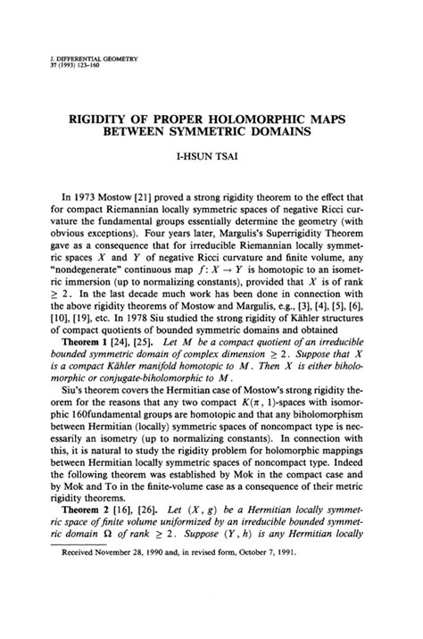 Pdf Rigidity Of Proper Holomorphic Maps Between Symmetric Domains