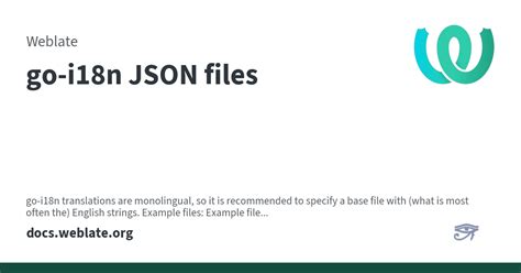 Go I18n Json Files Weblate 58 Documentation