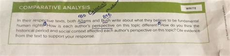 Com Parative Analysis 916 In Their Respective Texts Both Adams And Bush