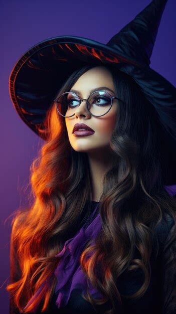 Premium Ai Image Halloween Witch Woman Wearing Glasses