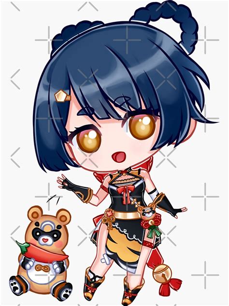 Xiangling Chibi Sticker By Hellakumii Redbubble