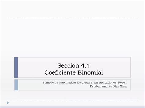 4 4 Coeficiente Binomial Pdf