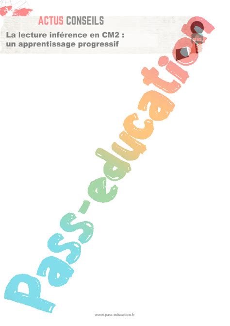 La Lecture Inférence En Cm2 Un Apprentissage Progressif