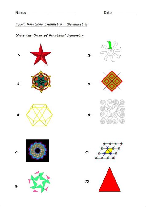Symmetry And Rotational Symmetry Worksheet