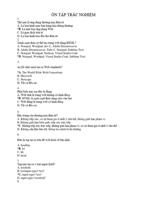 On Tap Trac Nghiem | PDF