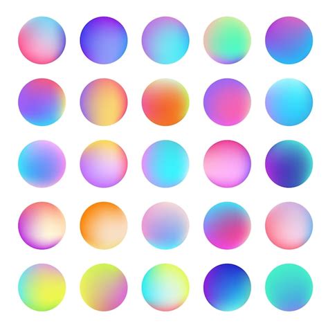 Premium Vector Vivid Gradient Circle Set