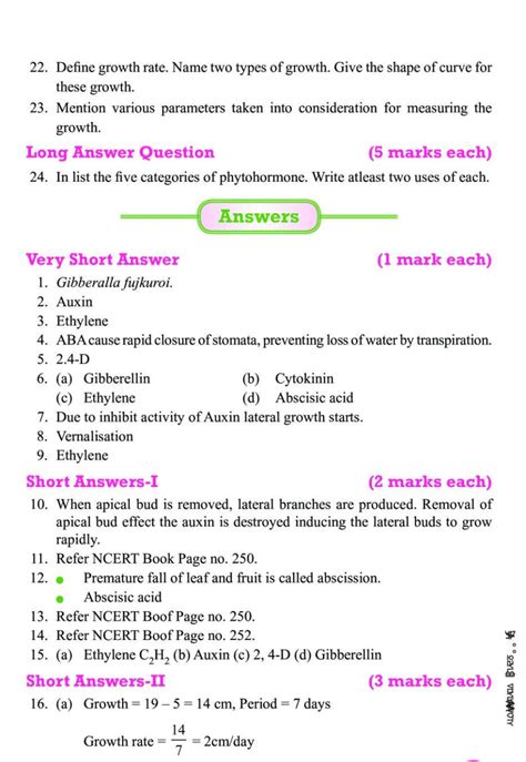 Plant Growth And Development Class 11 Notes Pdf पादप वृद्धि एवं