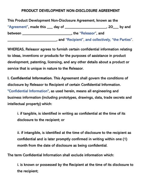 Software Development Nda Agreement Template
