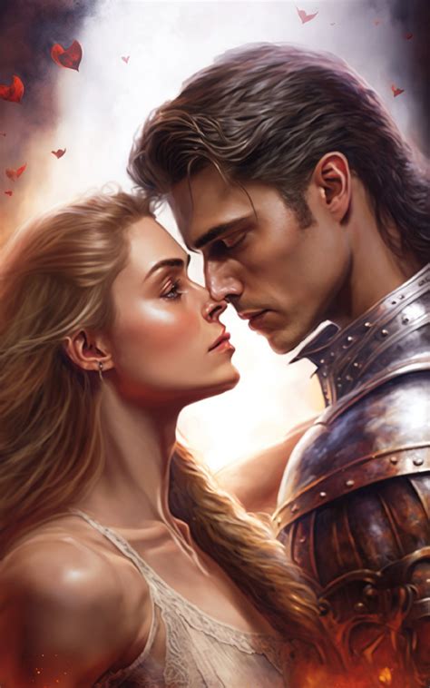 Romance Novel Cover Art Knight And Elven Maiden Sized For Kindle