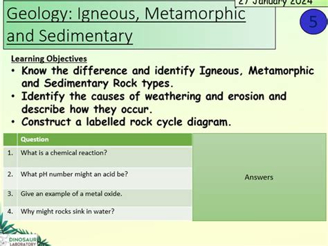 Ks3 Geology Igneous Metamorphic And Sedimentary Teaching Resources