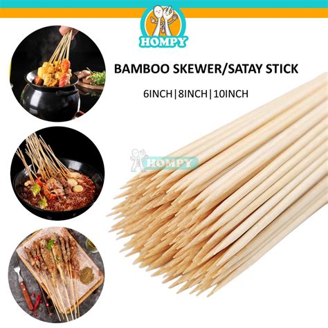Bamboo Skewers Satay Stick Satay Skewer Bamboo Stick Lok Lok Stick Lidi Bambu Lidi