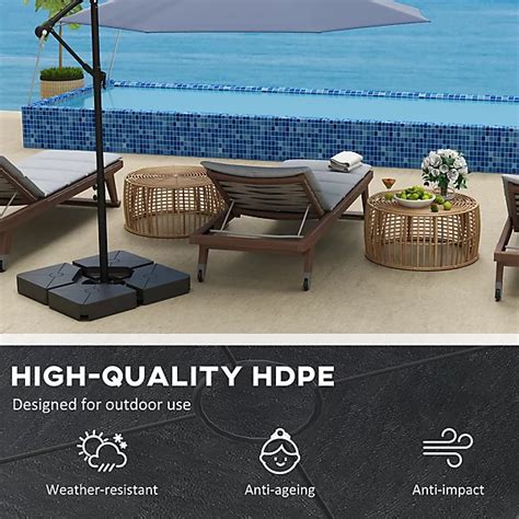 Outsunny Umbrella Weights For Offset Parasols 64kg Sand55kg Water Filled