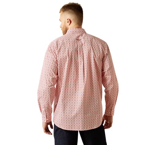 Ariat Mens Saylor Orange Classic Print Shirt