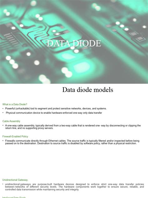Data Diode Presentation Pdf Computer Network Asynchronous