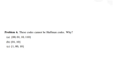 Solved Problem These Codes Cannot Be Huffman Codes Chegg