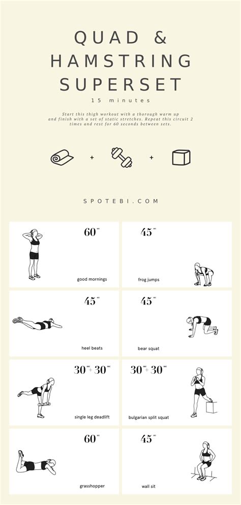15 Minute Quad And Hamstring Superset Glute And Hamstring Workout Hamstring Workout Hamstrings