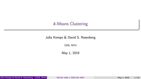 K Means Clustering Lecture Notes In The Field Of Machine Learning Ppt