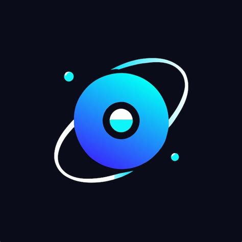 Clean And Simple High Tech Logo With Electrons Flying Around Nucleus