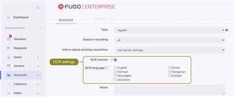 Ocr Processing Sessions — Fudo Enterprise 53 System Documentation
