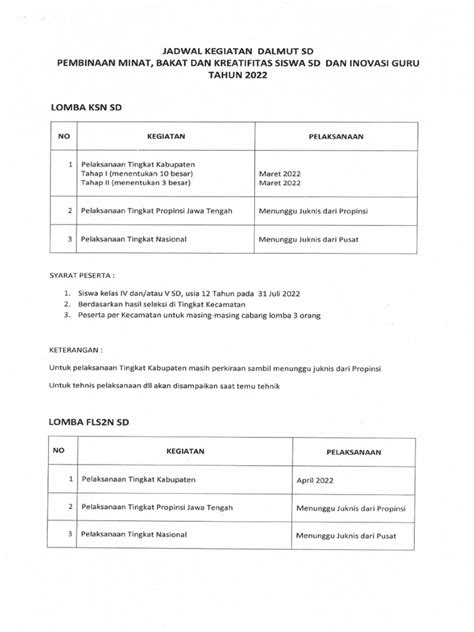 Jaduwal Kegiatan Seksi Dalmut Sd Pdf