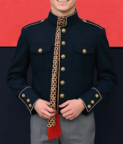 Netflix Tudum 2025 Noah Schnapp Dark Blue Military Jacket Lucacci Leather