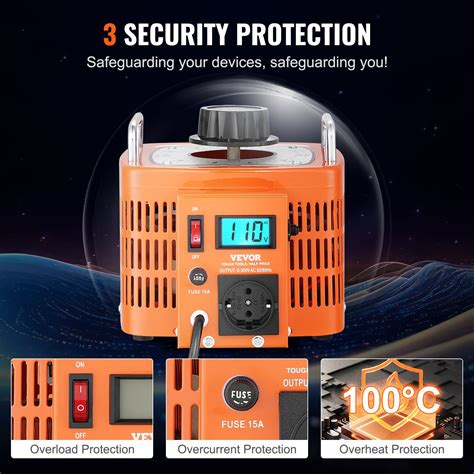Vevor 3000va Auto Variable Voltage Transformer 10 Amp 230v Input 0