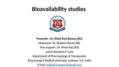 Bioavailability And Bioequivalence Studies Pptx