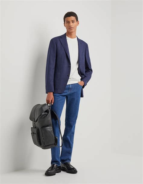 Veste En Pure Laine Bleue Pour Homme Canali Fr