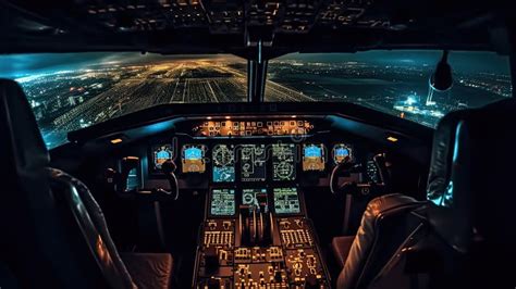 Cockpit Pilot Flight Deck Display Throttle Jet Cabin With Control