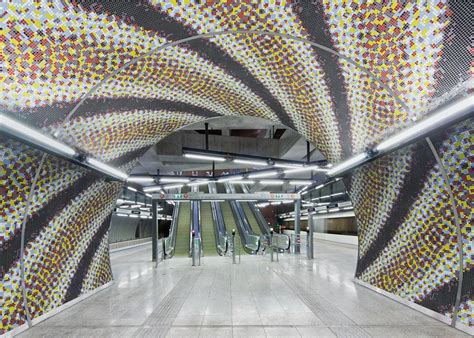 Concrete Beams Cross The Interiors Of Budapest Metro Stations
