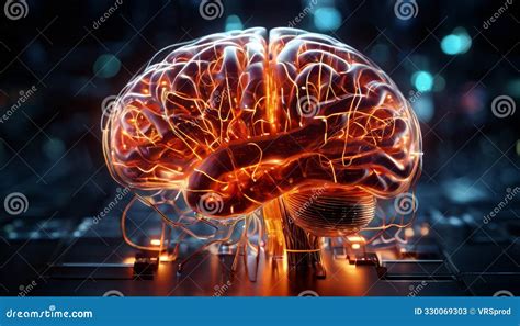 Futuristic Brain Model With Glowing Neural Pathways Stock Image Image Of Vibrant Scientific