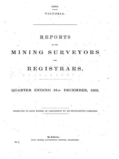1866 Mining Surveyors Reports Pdf Natural Materials Resource Extraction