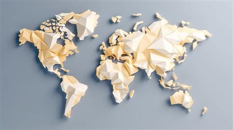 Premium Ai Image Paper World Map