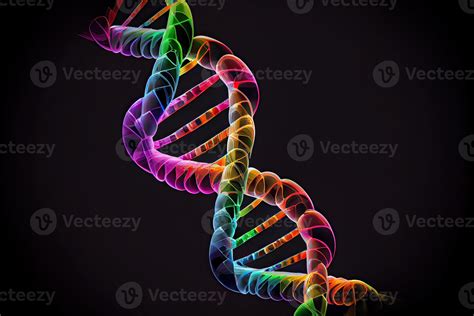 Molecule Of Dna Double Helix 3d Illustration Genetic Mutation And