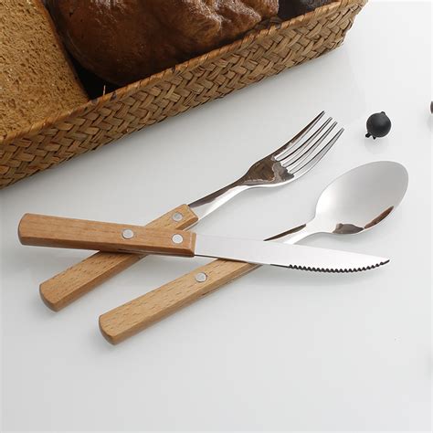 Ensemble Couteau Fourchette Et Cuillère En Acier Inoxydable Holzfeuer