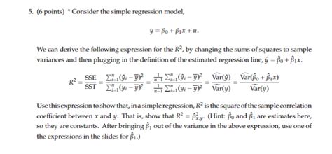 Solved 6 Points Consider The Simple Regression Chegg Com