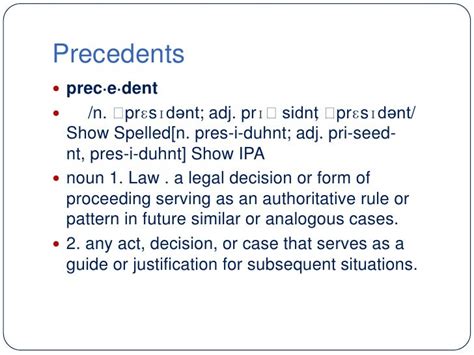 What Does Set Precedent Mean At Emily Wolcott Blog