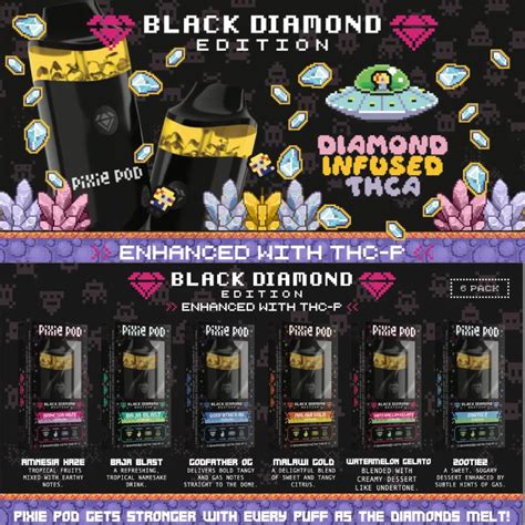 Pixie Pod Black Diamond Edition 4ml Live Diamond Blend 5 Pack Bulk Wholesale