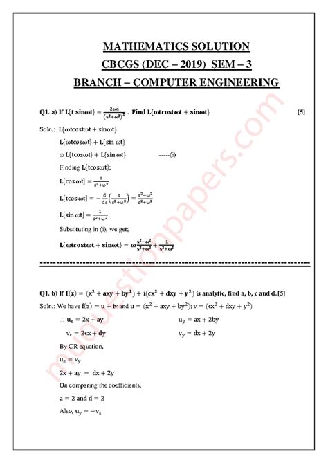Be Computer Engineering Semester 3 2019 December Applied Mathematics
